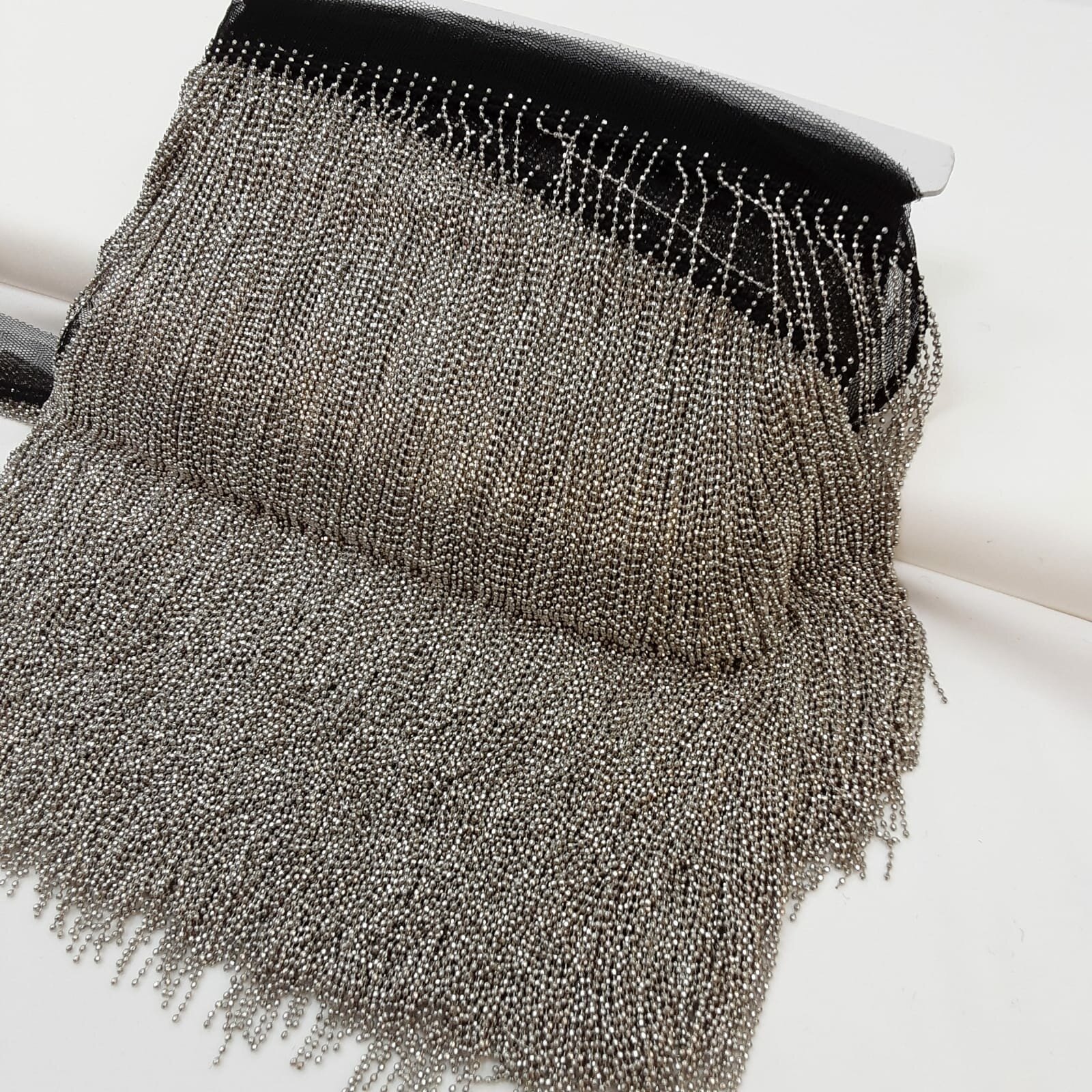 Декоративная металлизированная бахрома, длина 1.5м, ширина 15см