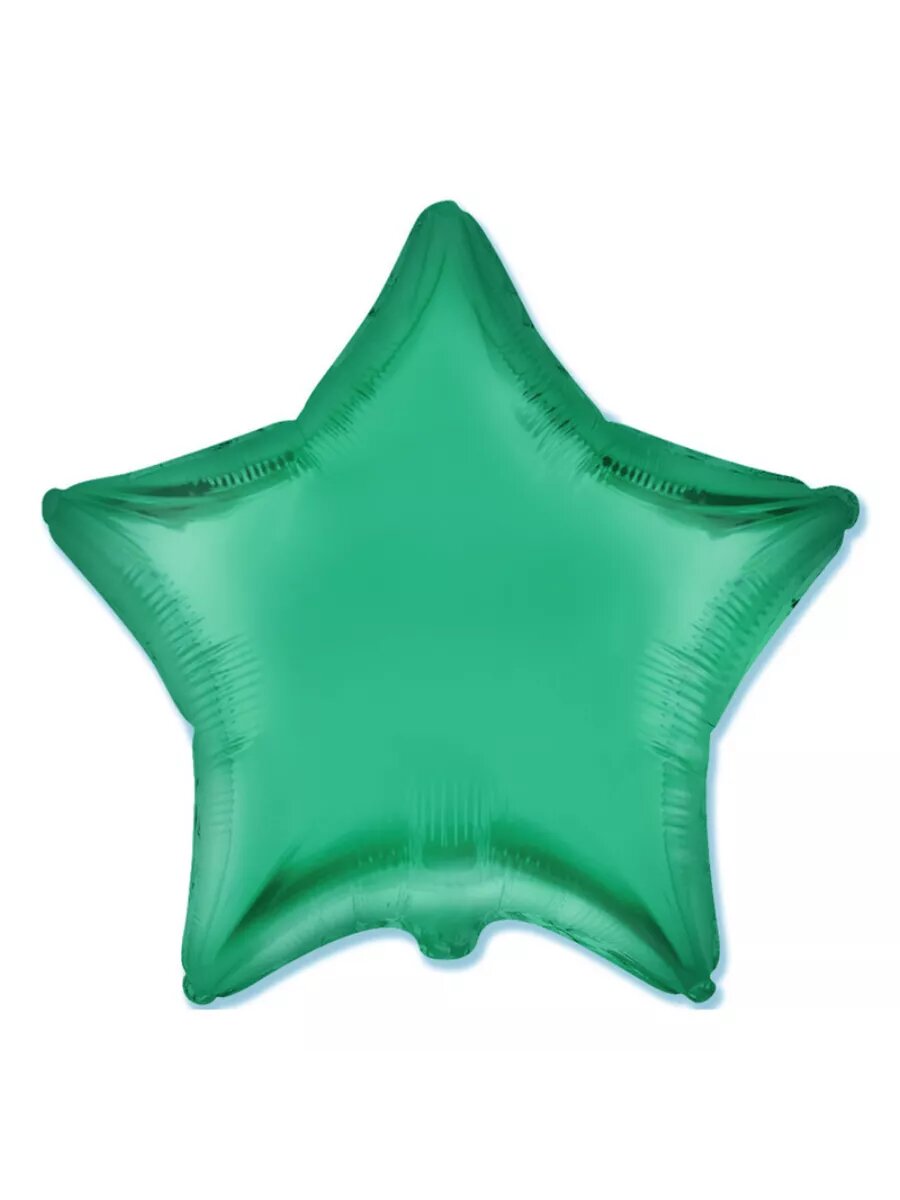 Звезда Зеленый сатин / Satin Green, фольгированный шар (18"/46 см ) 1 шт. / FLEX METAL, Испания
