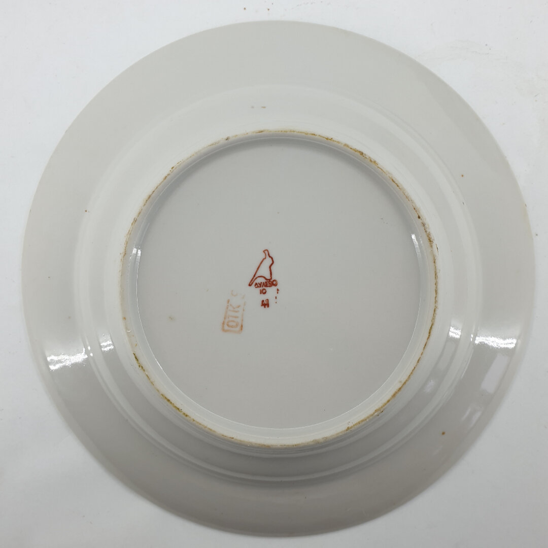 Тарелки"Роза и букет", фарфор, ФЗ Дулёво, СССР, 5 предметов