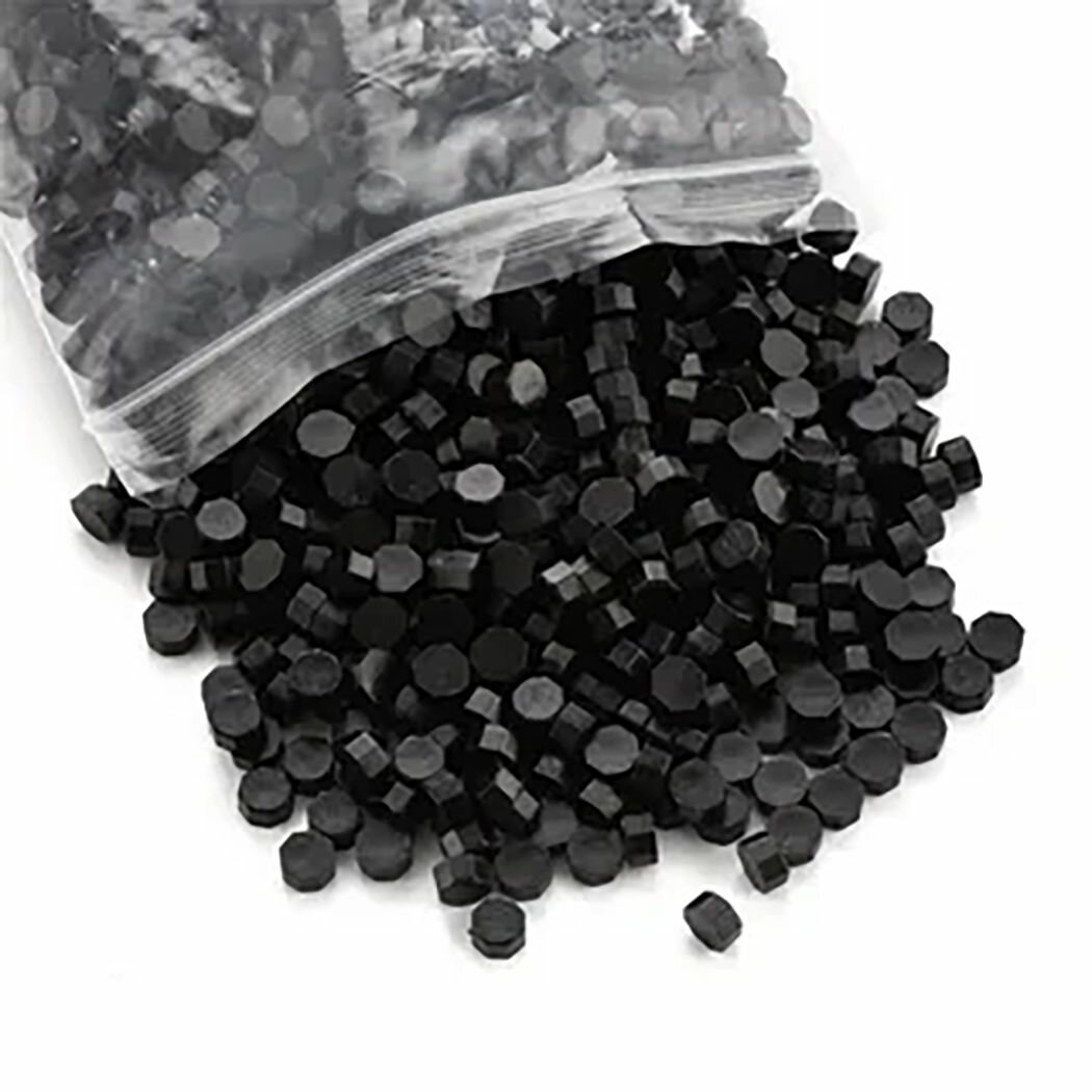 Сургуч для печати в гранулах 500гр (1600шт). Воск черный цветной для творчества.