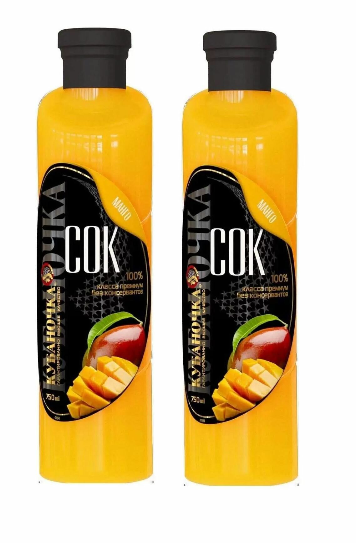 Кубаночка сок Манговый Без Сахара 750мл (Набор из 2шт)