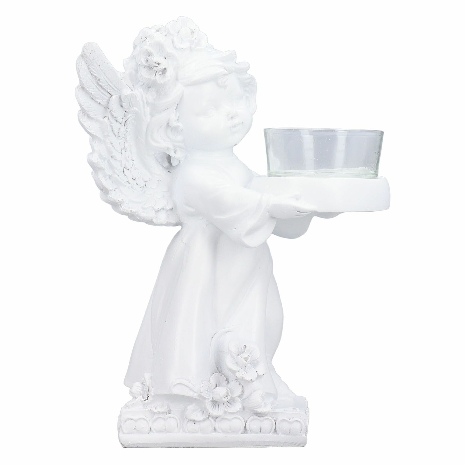 Ангел-подсвечник в стиле ретро, милая романтическая декоративная фигурка, подсвечник для гостиной, офиса, кафе, слева