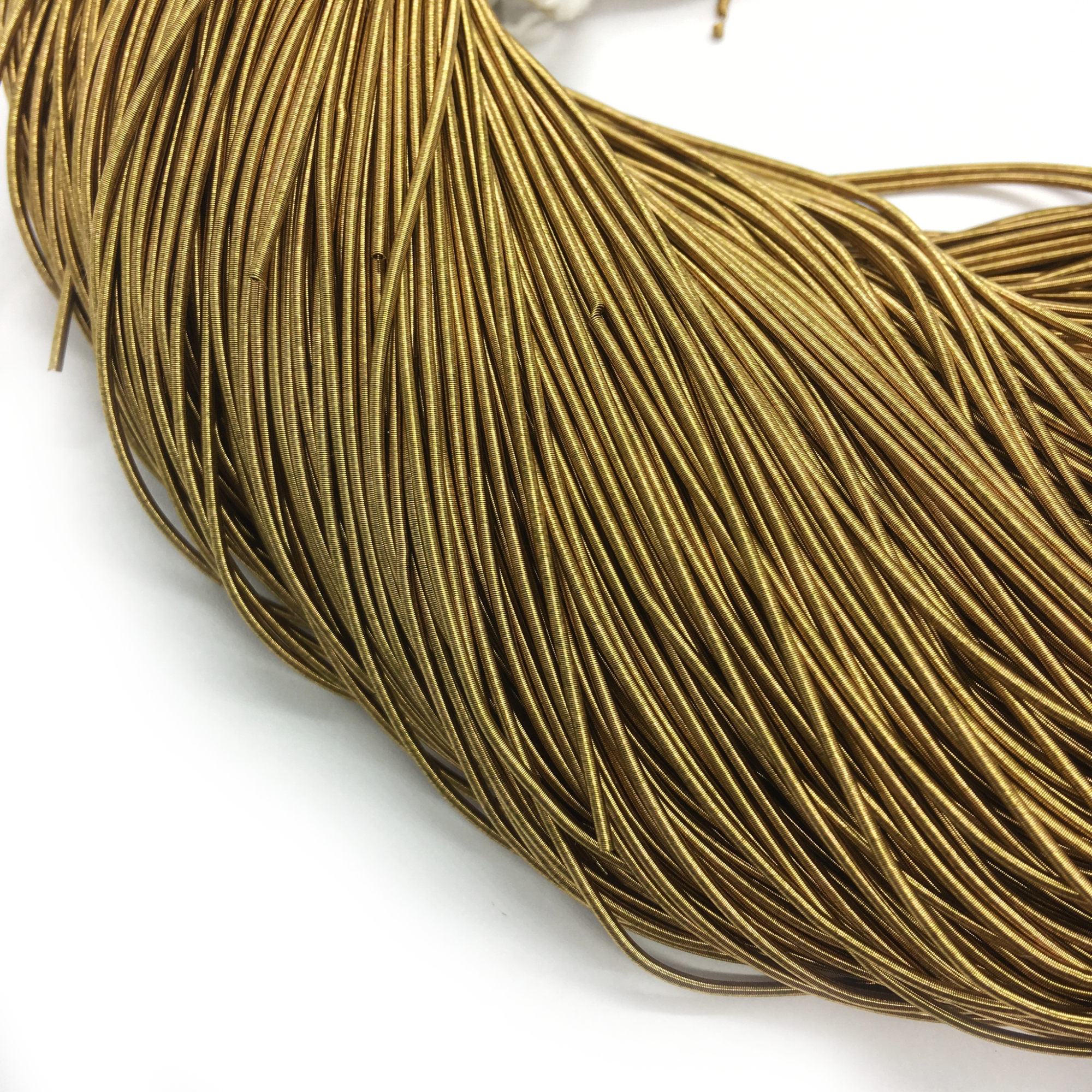 Канитель, 1.2мм, Индия, жёсткая, гладкая, цвет светлая бронза, 10 грамм