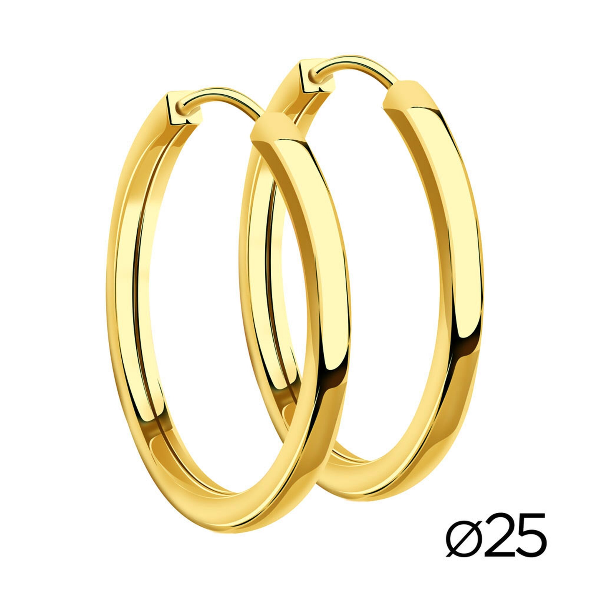 Серьги конго, желтое золото, 585 проба