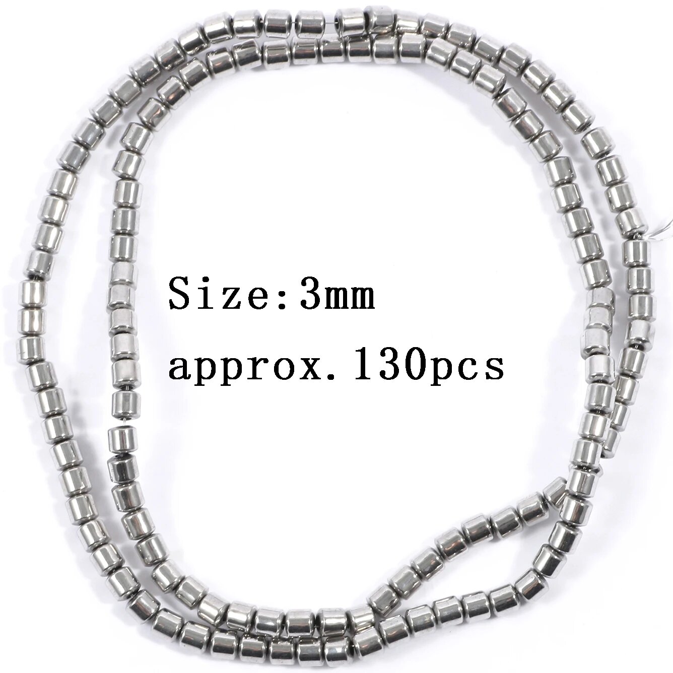 Гематитовые бусины белые золотые LNMBII Серебряный, 03