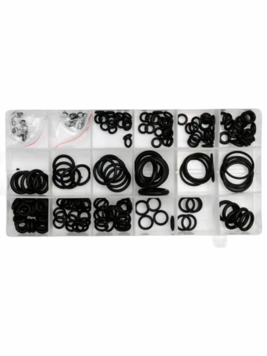 Набор резиновых прокладок YATO YT-06877 225 шт универсальный ремонтный комплект, 15 размеров, ударопрочный кейс, для сантехники, авто и техники, маслобензостойкая резина