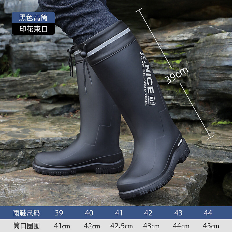 Мужские резиновые сапоги Bemei, высокие водонепроницаемые ботинки, нескользящие рыболовные бахилы, водонепроницаемые сапоги с флисовой подкладкой, хлопковые чехлы, силиконовые сапоги, мужские резиновые сапоги