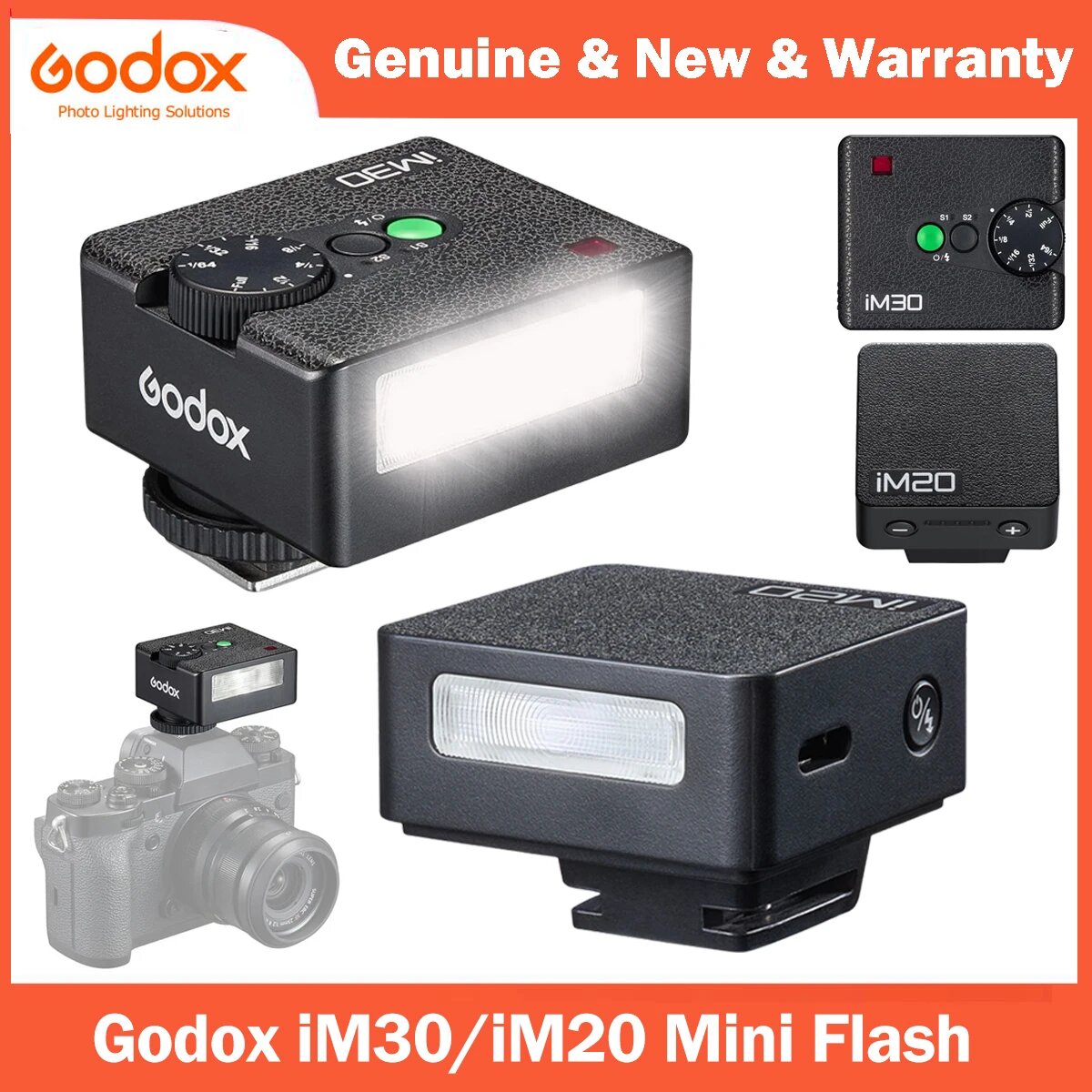 Godox iM30 iM20 Мини-вспышка для Canon Fuji Sony Nikon Panasonic Olympus Pentax Black, Godox iM30