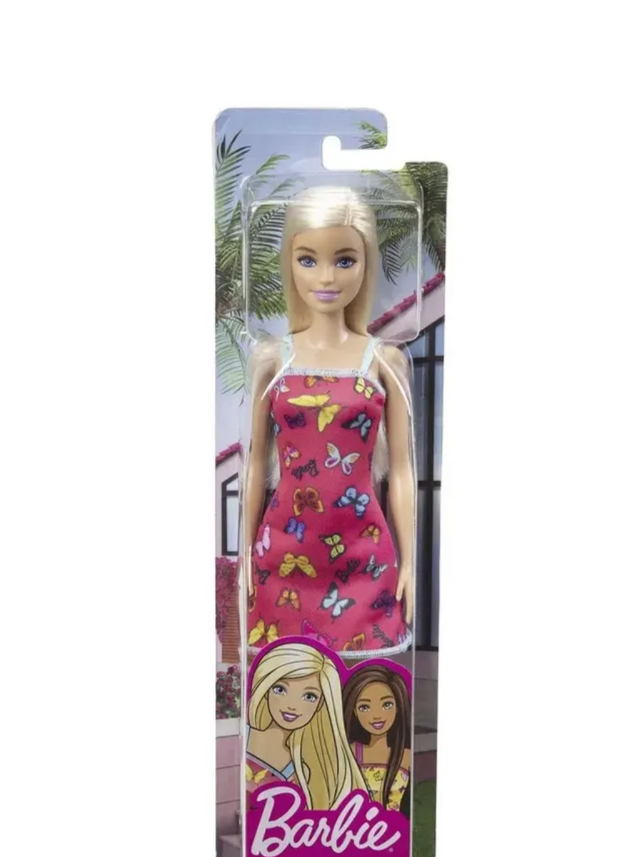 Кукла Барби серия Супер стиль Barbie Fashionistas HBV05 в розовом платье с бабочками