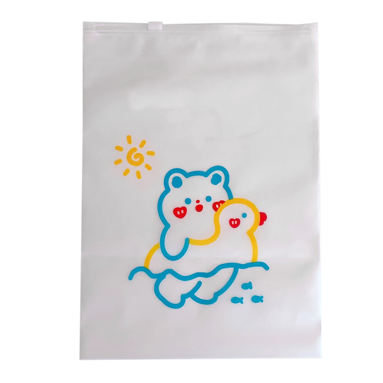 Прозрачный полиэтиленовый пакет для упаковки одежды с рисунком милого медведя и застежкой-молнией для хранения одежды, обуви, косметики и путешествий