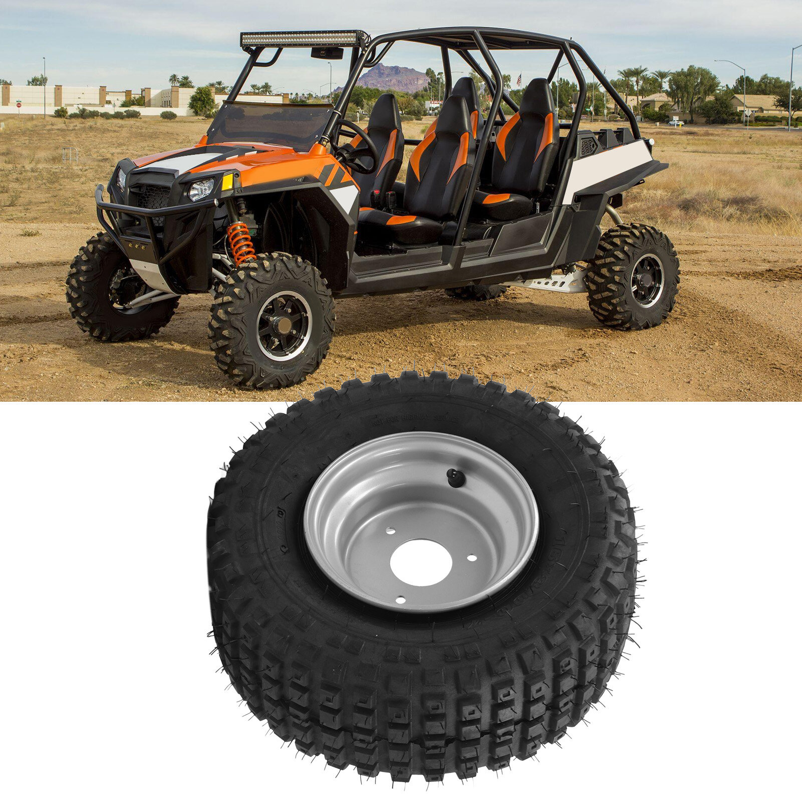 16x8‑7 шина со ступицей снижает вибрацию и шум универсальная резина противоскользящая для квадроцикла газонокосилки UTV