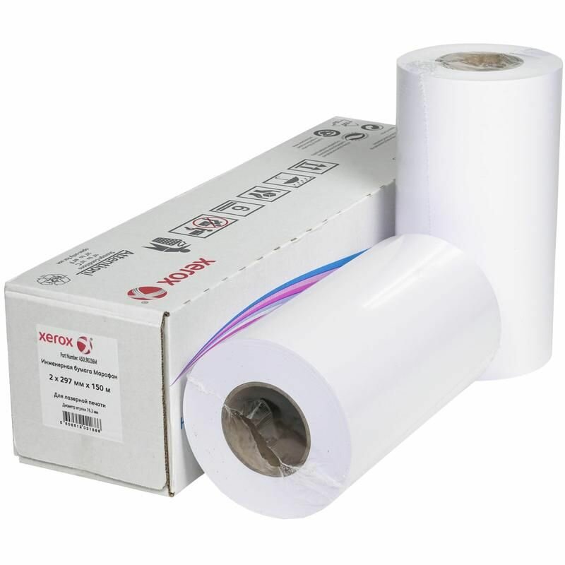 Бумага широкоформатная Xerox (75 г/кв. м, длина 150 м, ширина 297 мм, диаметр втулки 76 мм)
