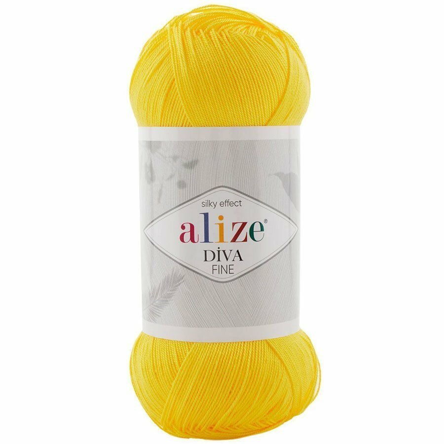 Пряжа Alize DIVA FINE 110 лимон (5 мотков)