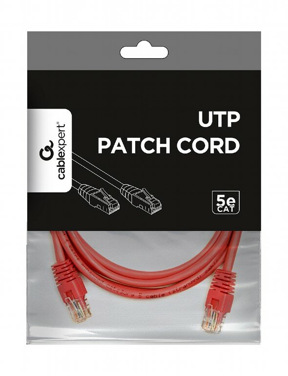 Cablexpert Патч-корд UTP 5e кат. Cablexpert PP12-2M/RO с разъемами RJ-45, розовый (2.0м)