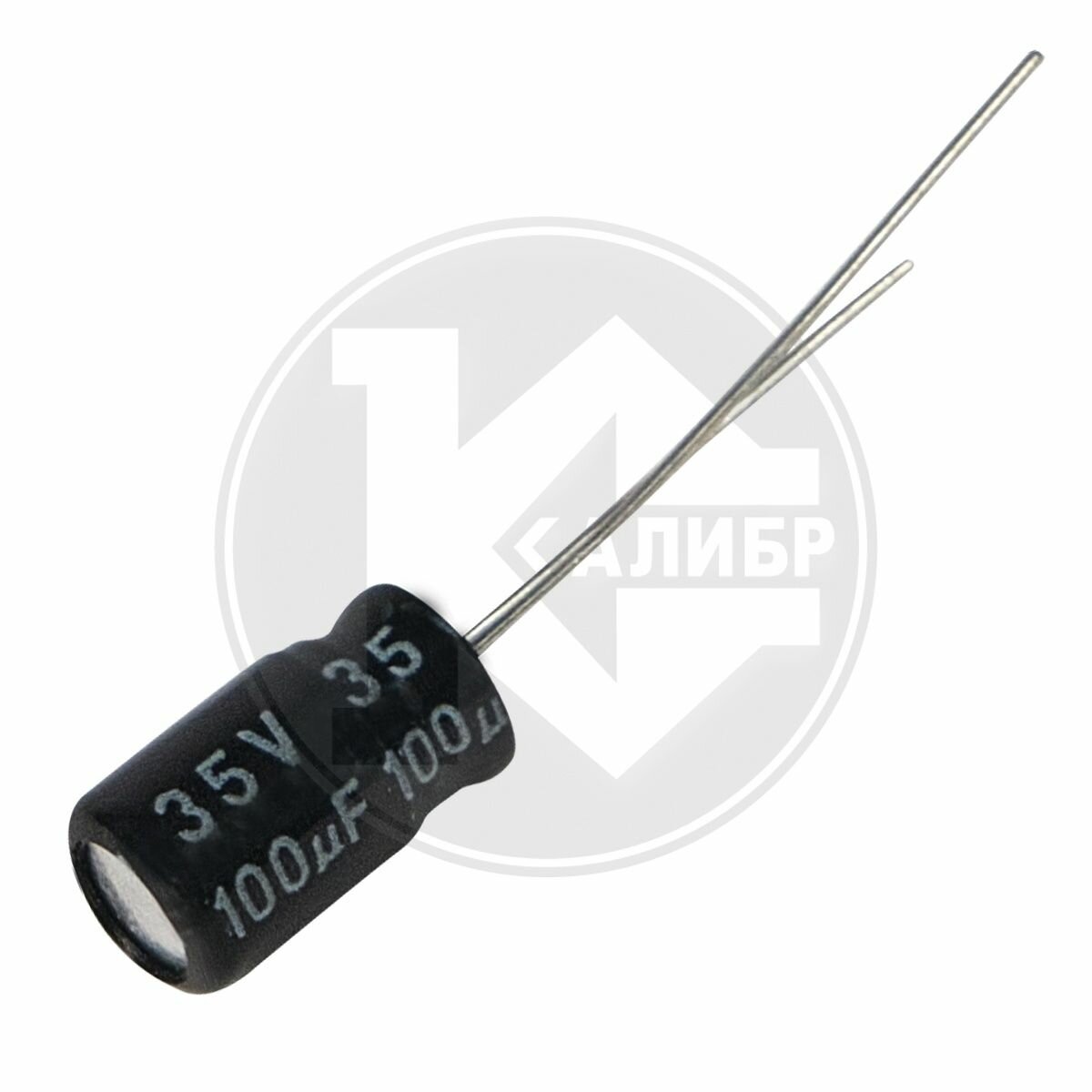 Конденсатор 100 мкФ/35В (D7мм, h 12мм, под пайку)