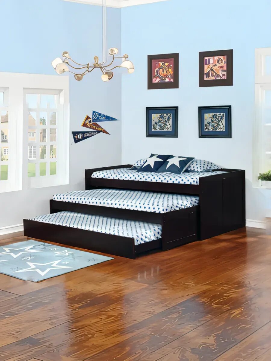 Кровать Боярд выкатная трехъярусная 90х200 венге