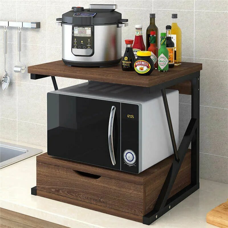 Полка Настольная, для СВЧ-печи, с выдвижным ящиком, 50x54x35 см