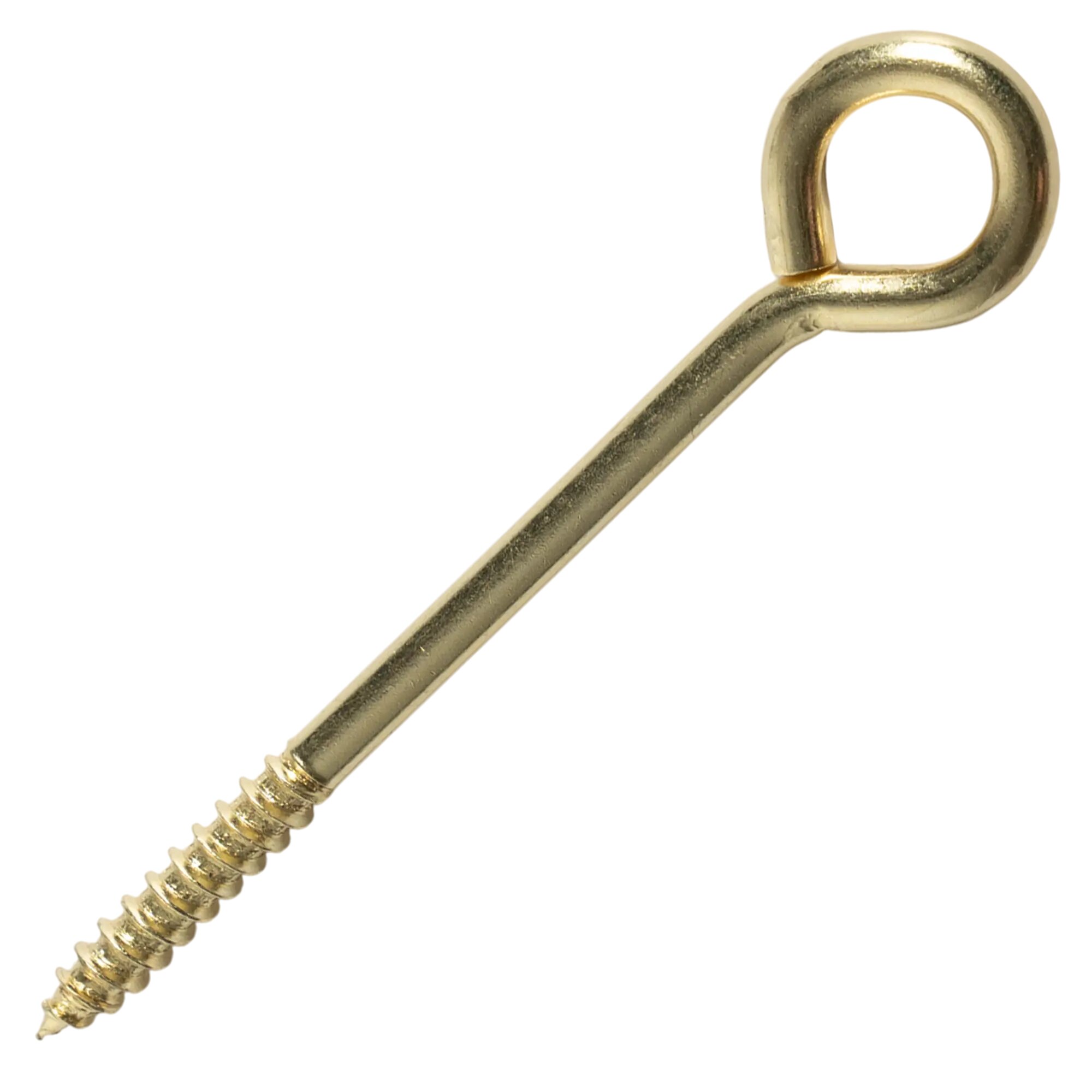 Шуруп‑кольцо 6x80 мм из стали, набор 4 шт золотистого цвета для мебели и отделки