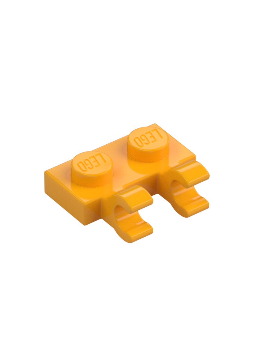Деталь Lego Plate, Modified 1 x 2 with 2 Open O Clips (Horizontal Grip) (60470b)