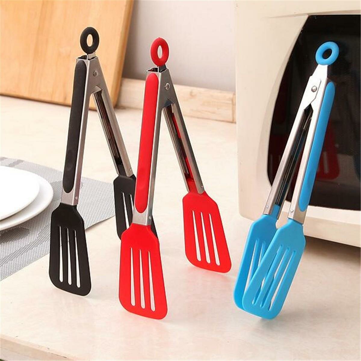 Нержавеющая сталь Кухня Приготовление Салата Сервировка Барбекю Щипцы Теплоизолированная Посуда