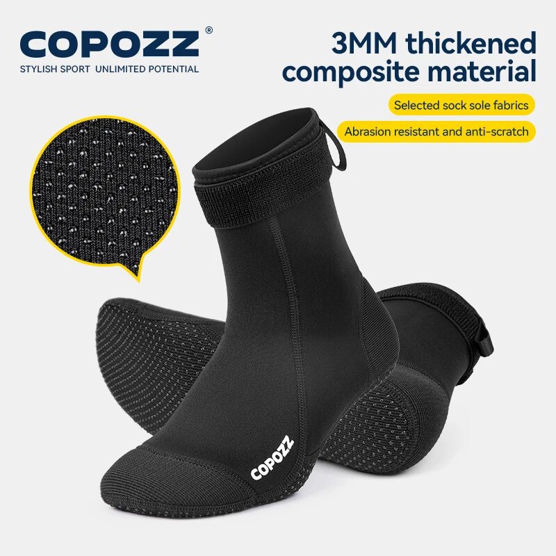 COPOZZ Носки для дайвинга 3/5 мм XXL, 3MM Neoprene