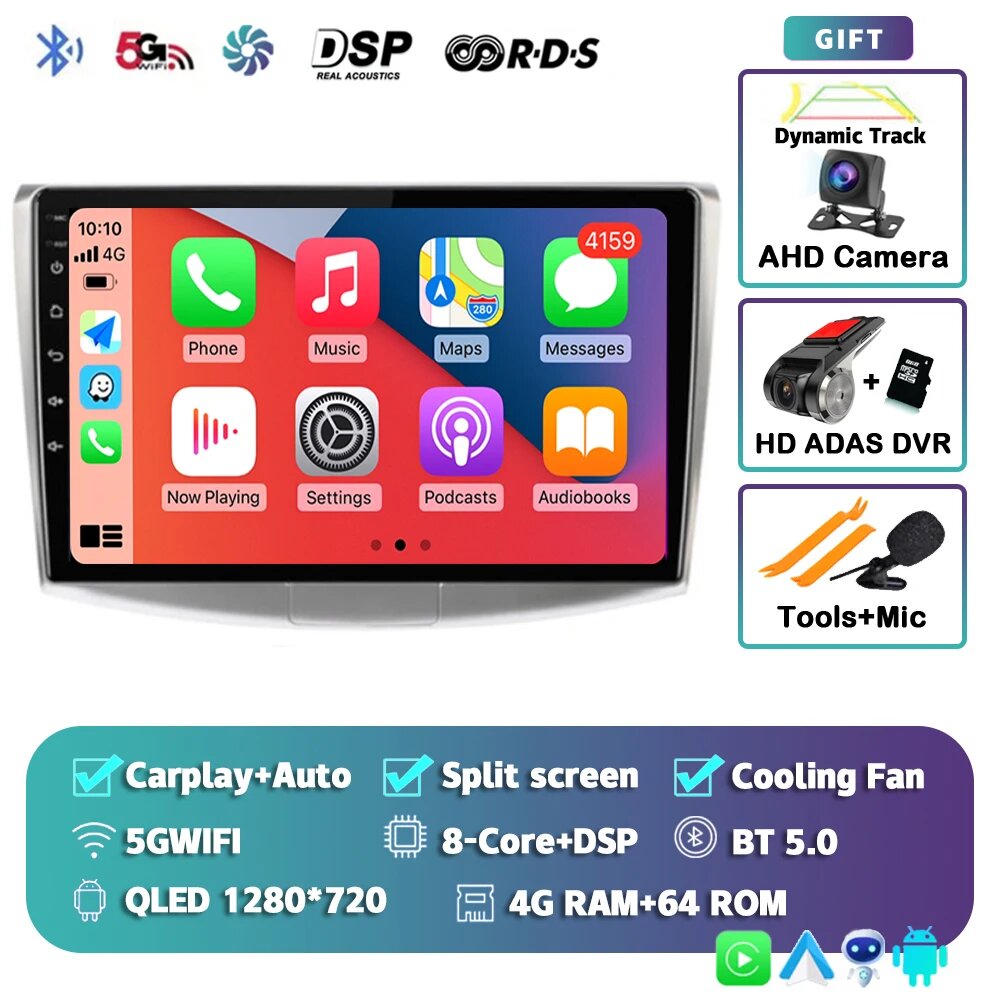 Автомагнитола Carplay для Volkswagen VW Passat B6 B7 CC 2007-2016, мультимедийный видеоплеер с GPS, 2din, 360, стерео камера 4G-64G CAM DVR