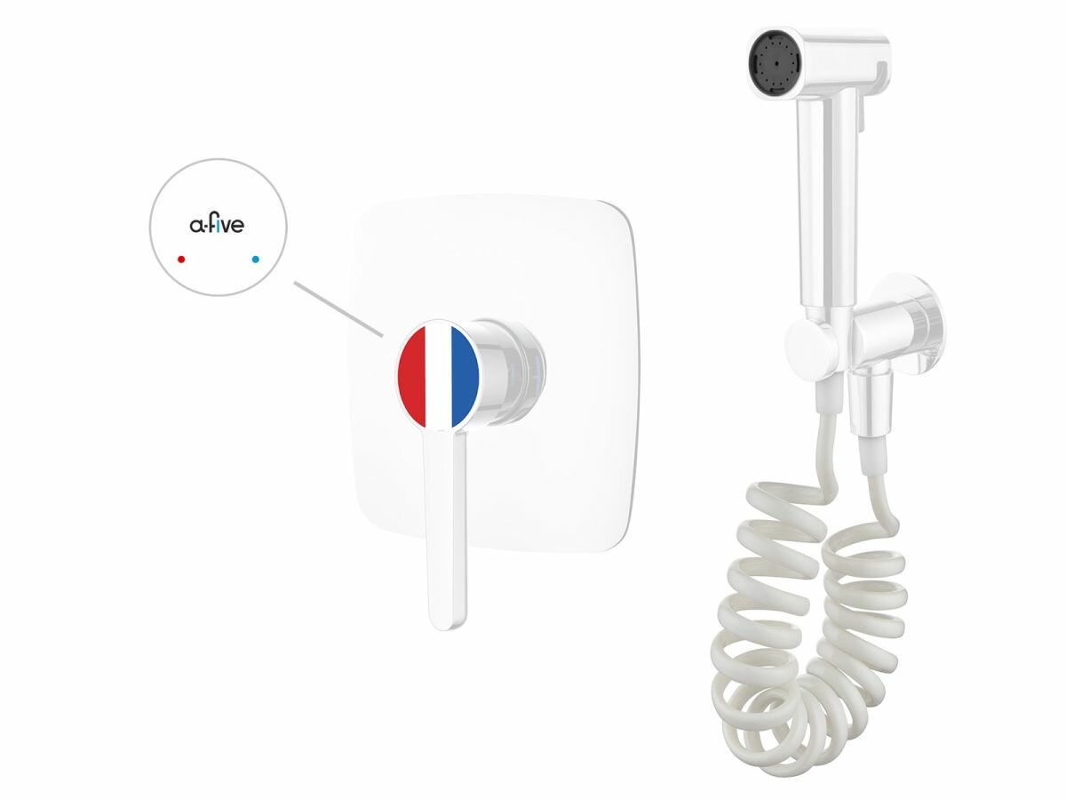 Смеситель для биде (Lt) D35, серия Lotus белый, a-five (Встраиваемый, Излива нет) (А5-0750)