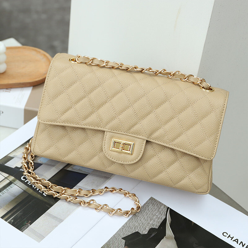 Сумка из натуральной кожи в стиле Chanel с квадратным дизайном, стеганая, маленькая, высококачественная женская сумка, большая вместимость, цепочка, сумка под мышку, оптовая продажа