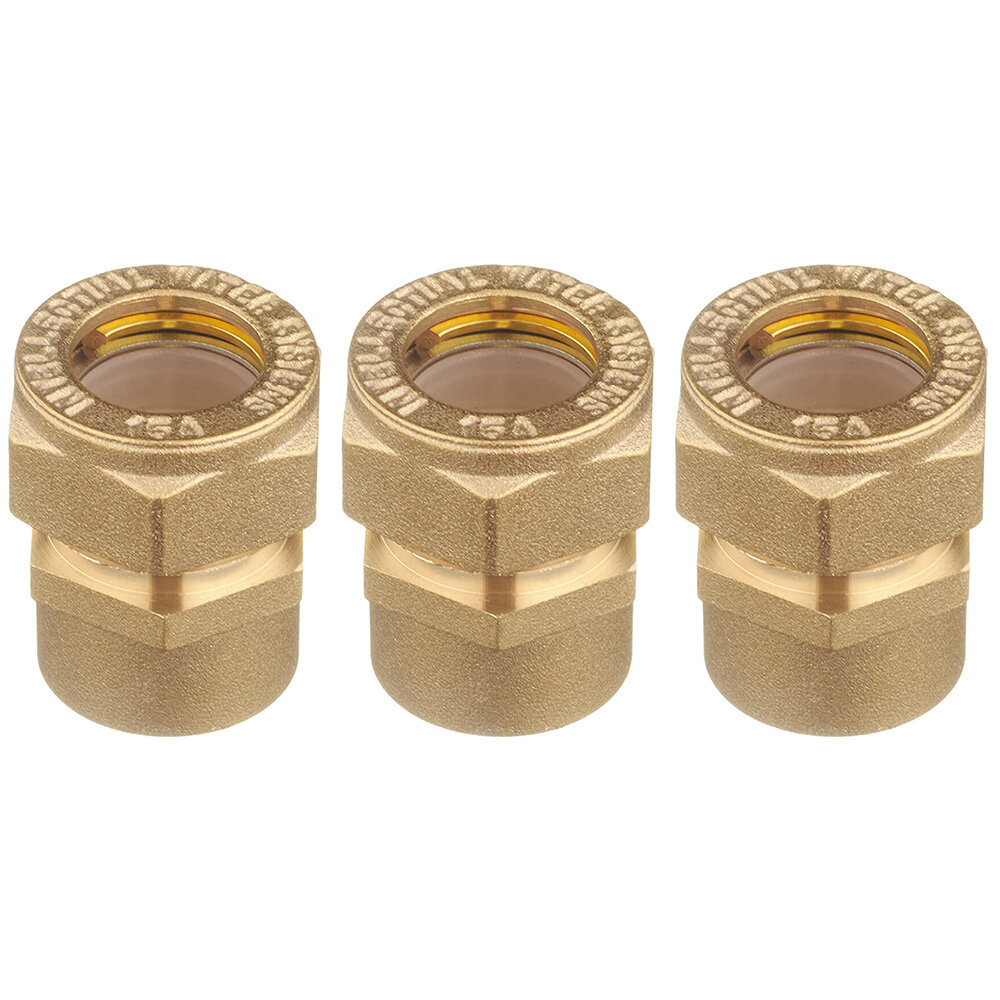 Муфта 15 мм х 1/2 ВР(г) для гофрированных труб (3 шт.)