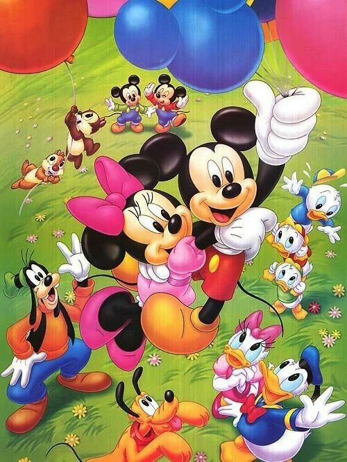 Алмазная картина "Микки Минни" алмазная огранка 40х50 см,40X50CM, белый