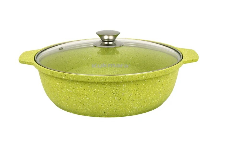 Кукмара Trendy style lime (ж31tsl), Кастрюля-жаровня 3л, со стеклянной крышкой, антипригарное покрытие