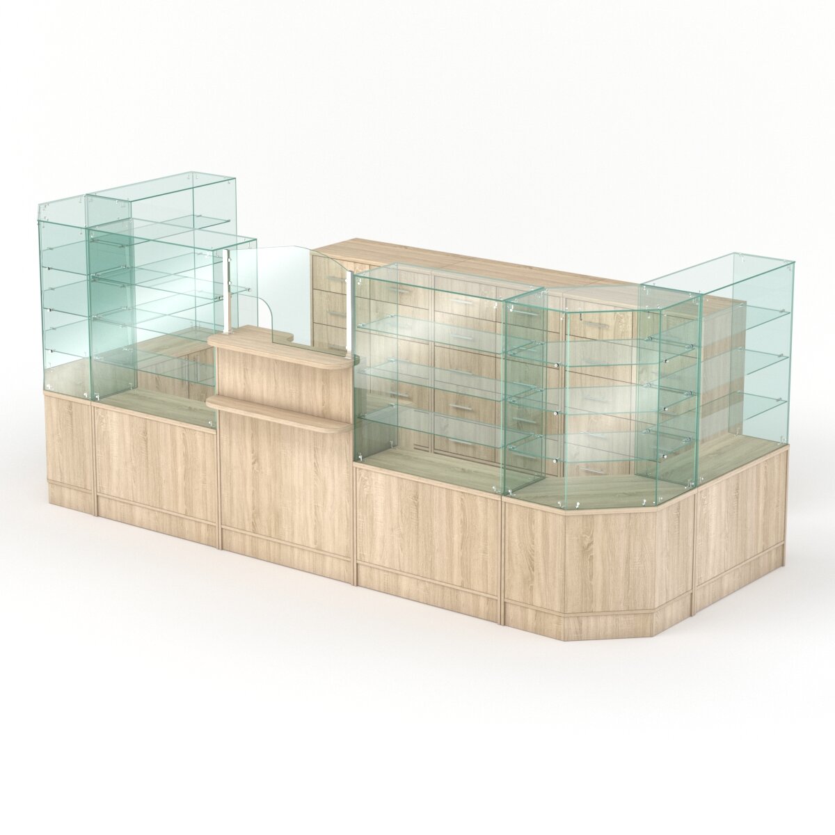 Комплект мебели для Аптек №4, Дуб Сонома. Производитель товара - компания Westcom.