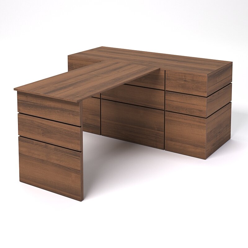 Стол руководителя №5 с приставкой брифингом, Орех. Производитель товара - компания Westcom.