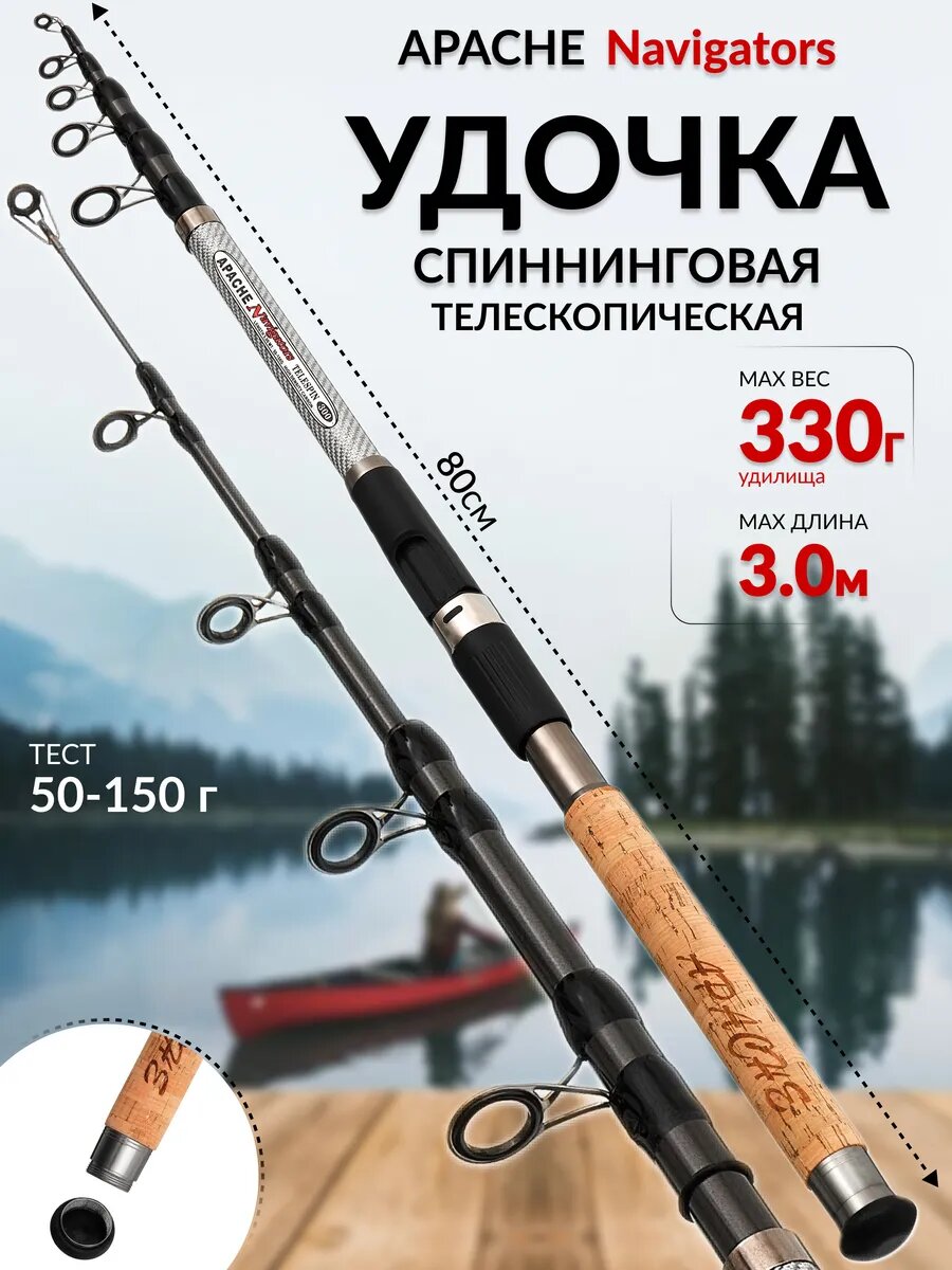 Удилище спиннинговое телескопическое 3 метра