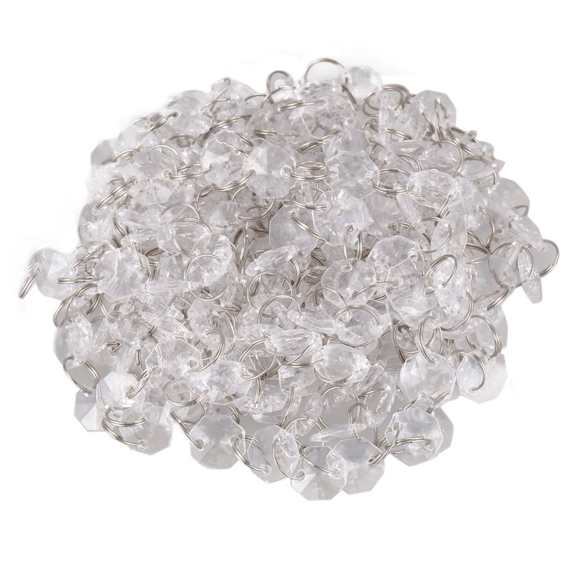 5-метровая люстра Crystal Clear Octagon Sun Catcher 14 мм с хромированными соединителями - превосходное качество Gl Гирлянды, свадебные украшения (хрусталь (кольца))