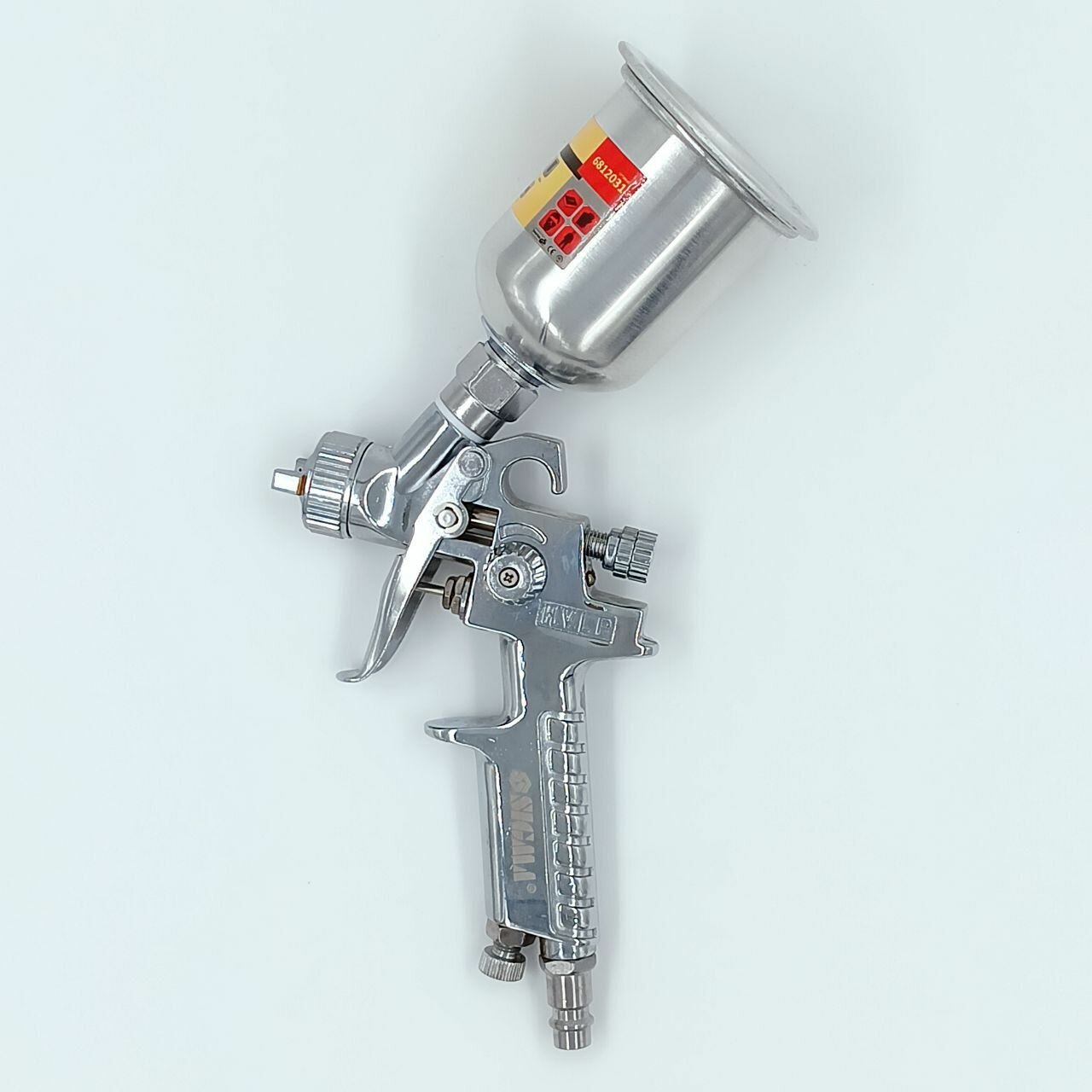 Краскораспылитель пневматический HVLP-mini, форсунка 0.8 мм. (хром), 100 мл верхний бак (металл) SIGMA