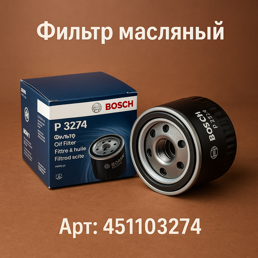 Фильтр масляный для Лада Калина 2013-2018 год выпуска Lada Kalina BOSCH 451103274 1шт