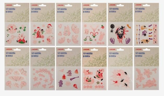 Наклейки для волос "deVENTE Inspiration 4", самоклеящиеся, 12 шт