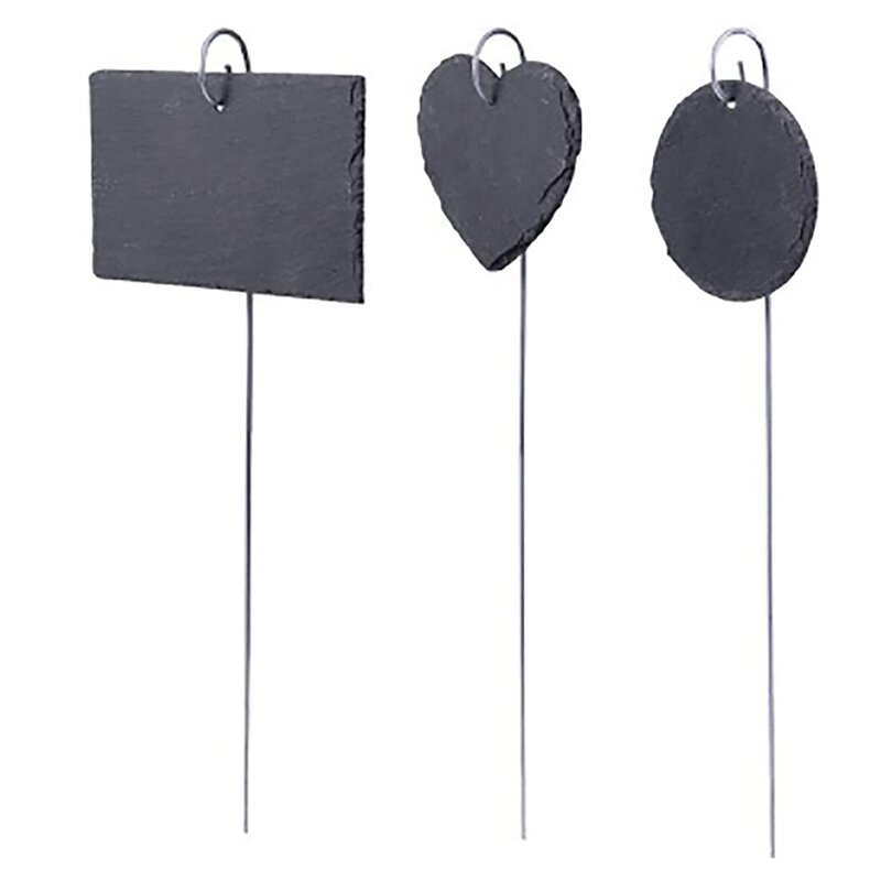 Маркеры и этикетки для растений, садовый знак, этикетки для растений, таблички для растений из сланца, подвесные этикетки из нержавеющей стали, 3 шт.