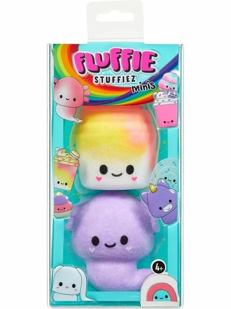 Fluffie Stuffiez Rainbow & Axolotl Minis Коллекционная плюшевая игрушка-сюрприз, распаковка, мягкая тактильная игра, декомпрессионная игрушка сделай сам