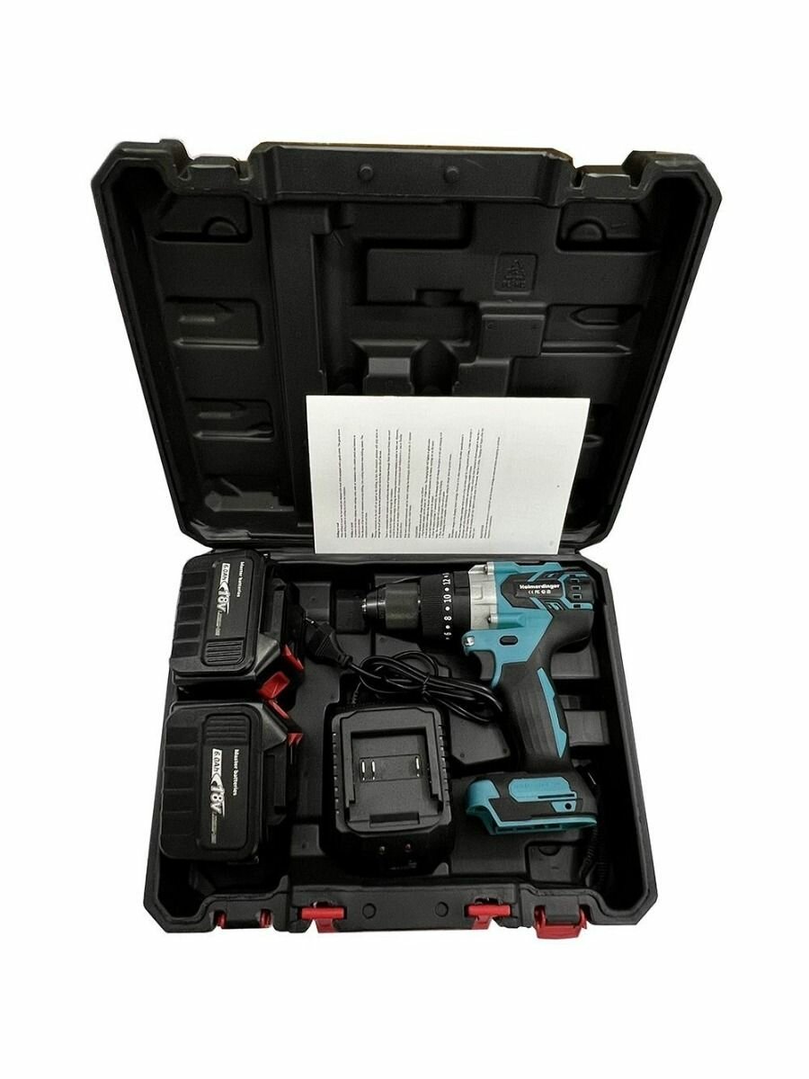 Аккумуляторная ударная бесщеточная дрель-шуруповерт Heimerdinger, 18В,150 нм, 2х6 Ач Li-Ion, в кейсе, LB176S
