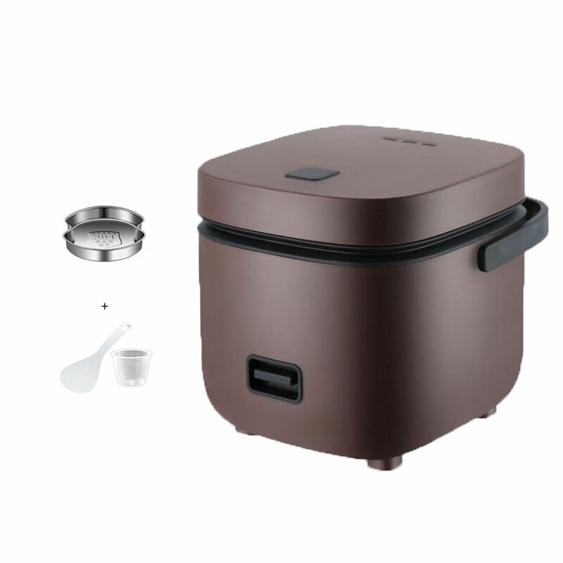 Рисоварка электрическая, Мультиварки и техника для варки, 200 Вт, Мини-рисоварка на 1-2 персоны, Aнтипригарное покрытие, 1,2 л, Коричневый