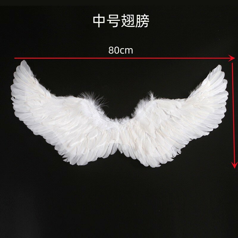 Крылья из перьев "Ангел", для сценических представлений, белые, средние