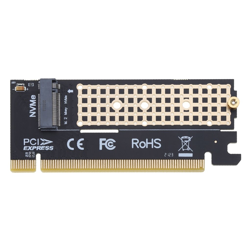 Карта-адаптер M2 для PCIE x16 Конвертер Pci-e в m2 Riser NVMe SSD-адаптер m2 с поддержкой M-ключа PCI-Express 3.0 2230-2280