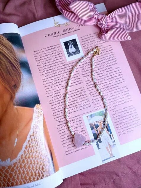 Колье, кварц, жемчуг культивированный