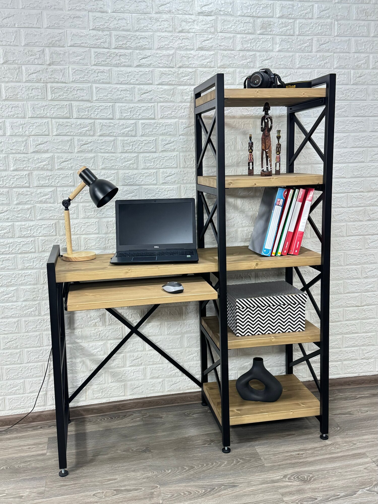 Компьютерный стол KOWALLI "Turin-5XL", массив дерева, черный матовый