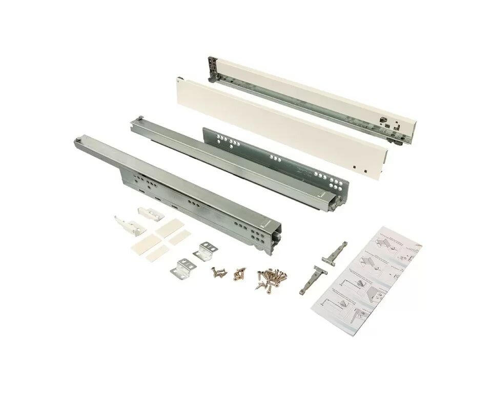 Комплект ящика Magic Pro длина 500 мм, высота 62,5 мм, с доводчиком, белый 1 ком.