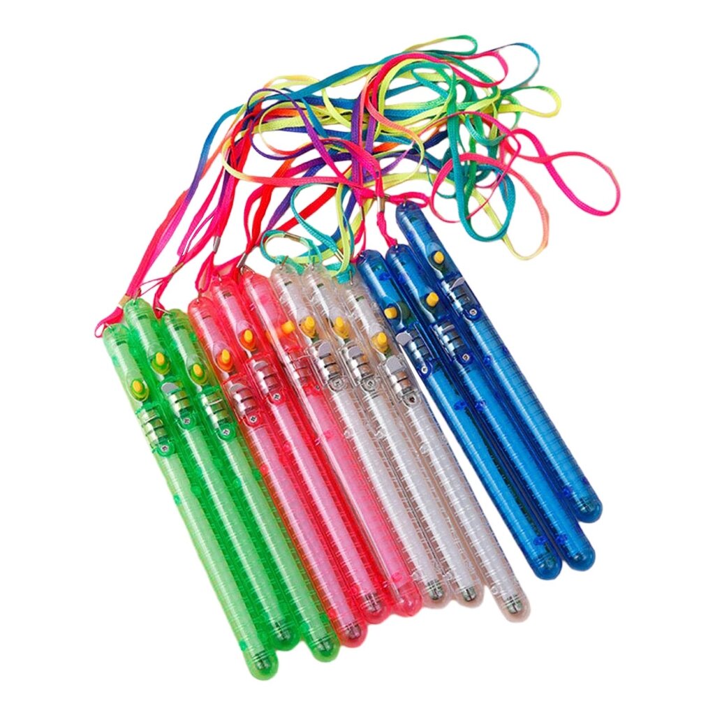 Новогодний набор светящихся светодиодных палочек, ручные прозрачные светящиеся палочки, светящиеся лампы, реквизит для вечеринок, рейвов и ралли, 12 штук.