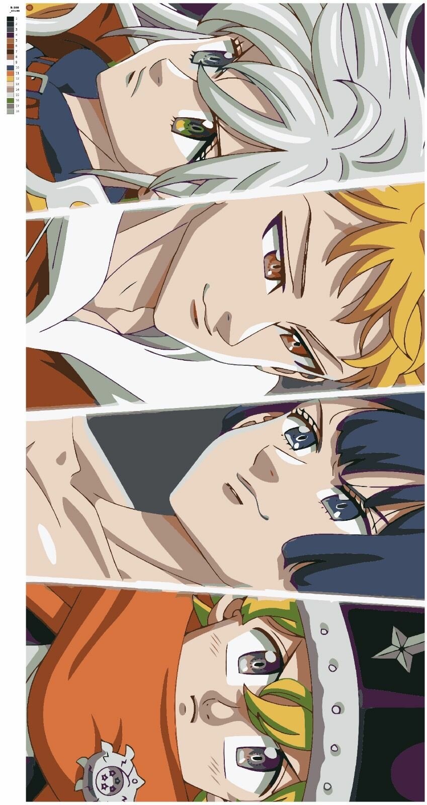 Картина по номерам R-560 "Аниме - Семь смертных грехов" 40х80 см