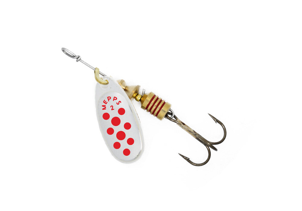 Блесна Mepps Comet PTS Rouges Ag №2, вращающаяся, для рыбалки, на щуку/окуня/форель. made in France